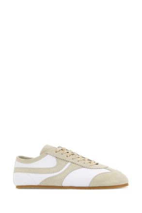 Dries Van Noten Mens Two-Tone Leather Sneakers Whi