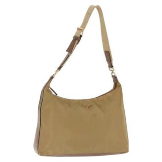 Prada Pre-owned Nylon Schultertasche - - Pre-owned - Damen - Beige - ONE SIZE