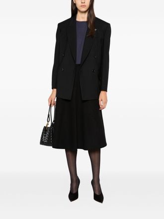 Susanne Bommer Wool A-Line Midi Skirt - Black