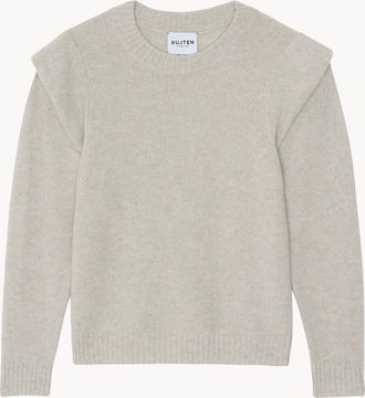 Kujten Pull cachemire avec épaulette col rond, 4 fils - Pull Coleen