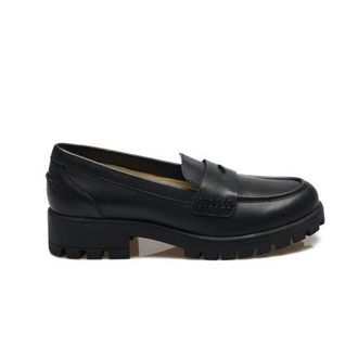 Lands End Leder-Pennyloafer mit Chunky Sohle, Damen, Gr&ouml;&szlig;e:37H regular, Schwarz, Leder, by Lands End