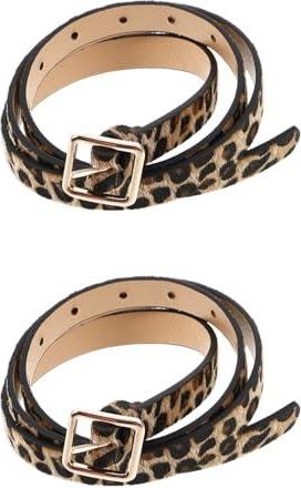 Holibanna Femme Ceinture Femmes Ceinture PU en Cuir Léopard Habillée,2 Pièces