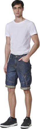 Kor&ouml;shi Bermuda Cargo Denim Relaxed Fit effet d&eacute;lav&eacute; pour homme Bleu fonc&eacute; OSC, bleu, 40