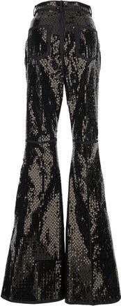 Rick Owens Womens Jeans Bolan Black Sequin Denim Cotton