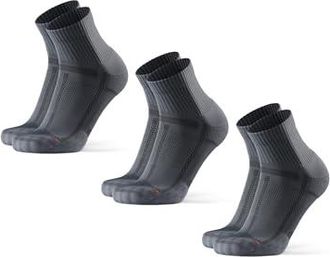 Danish Endurance Chaussettes de Running Longue Distance, Anti-Ampoules, Soutien Vo&ucirc;te Plantaire, 3 Paires, Gris/Noir, 43-47