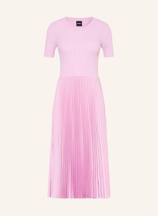 HUGO BOSS Kleid Fadridi Im Materialmix Mit Plissees rosa