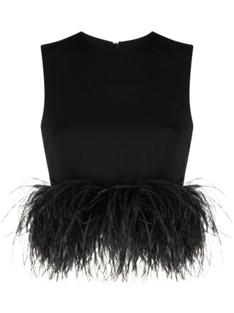 16Arlington haut Hoku &agrave; d&eacute;tails de plumes - Noir