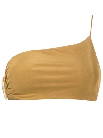 Lenny Niemeyer Gerafftes One-Shoulder-Bikinioberteil - Braun