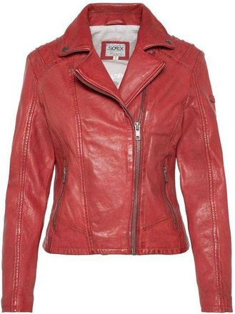 soccx Lederjacke mit Zipper am &Auml;rmelende