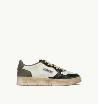 Autry SNEAKERS MEDALIST LOW SUPER VINTAGE FARBE WEISS COVERT GREEN UND SCHWARZ