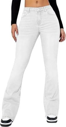 Generic Jean stretch pour femme - Taille haute - Pantalon Boyfriend Y2K - Jean skinny - &Eacute;vas&eacute; - Chic - Vintage - Pantalon de loisirs - Coupe ajust&eacute;e - Pantalo