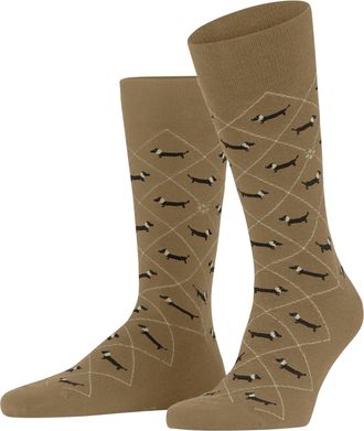 Burlington Herren Socken Dachshund M So Baumwolle gemustert 1 Paar, Beige Brown Sugar 5152, 40-46
