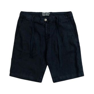 Gianni Lupo Homme, Shorts, Bleu, Taille: XS Bermuda en lin &agrave; cordon