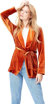 Find. Damen Jacke Two Tone Velvet 24856, Gr. X-Small, Orange (Orange)