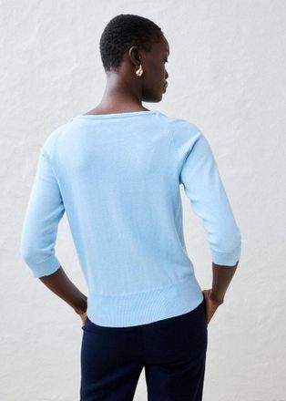 Bonprix Strickpullover Oversize-Passform, 3/4-&Auml;rmel, aus Seide und Baumwolle