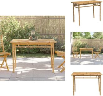 vidaXL Table &agrave; manger de jardin 110x55x75 cm bambou - Table &agrave; Manger Ext&eacute;rieur - Table Jardin Bambou - Mobilier De Jardin Rustique - Table Repas Ext&eacute;rieure