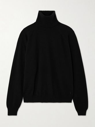 Saint Laurent Pull À Col Roulé En Cachemire - Noir