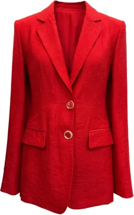 Maliparmi Maliparmi, Femme, Vestes, Rouge, Taille: 44 FR Giacca in lino a due bottoni