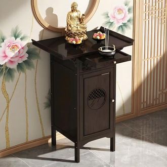 Generic Hausaltar, pers&ouml;nlicher Altartisch aus Bambus - Altarschrank mit Schublade und Stauraum | Chinesische Buddha-Nische | Stauraum f&uuml;r Ritualgegenst&auml;nde, 