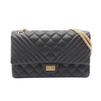 Chanel Pre-owned Sac bandouli&egrave;re 2.55 en cuir caviar - Femme - Pre-owned - Noir - Taille: ONE Size