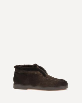 Santoni Suede shearling Ankle Boots Female 37
