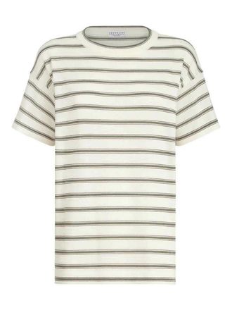 Brunello Cucinelli Pull Col Rond - Blanc