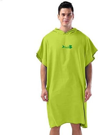 Generic Poncho de plage avec capuche pour le surf, la natation, le bain, les adultes, les hommes, les femmes, pas en tissu, le gar&ccedil;on dans le pyjama ray&eacute;, Ver