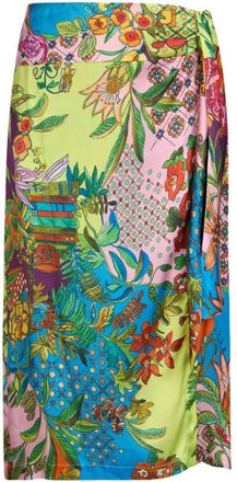 Liu Jo Femme, Jupes, Multicolore, Taille: 38 FR Long Printed Satin Skirt