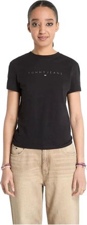 Tommy Jeans Femme, Tops, Noir, Taille: 44 FR TShirt MC 100% Coton