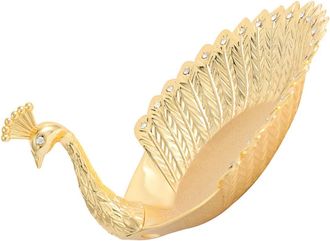 Valiclud Goldene Pfauen Fruchtschale aus Metall Snack und Obstteller f&uuml;r S&uuml;&szlig;igkeiten und Trockenfr&uuml;chte Vielseitiges Serviergeschirr f&uuml;r K&uuml;che und Wohnzimmer W