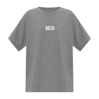 Maison Margiela T-Shirt mit Logo-Patch - - Tops - Damen - Grau - L