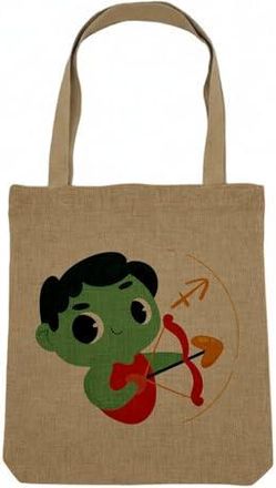Fabulous Sac Shopping Tote Bag Aspect Lin - Sagittaire Signe astrologie Zodiaque Dessin Symbole Illustration - Sac de Courses Toile Epaisse 360g Beige Naturel 