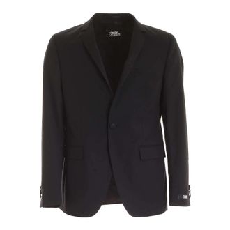 Karl Lagerfeld Lam&eacute; Detail Jacke - - Jackets - Herren - Schwarzk - M