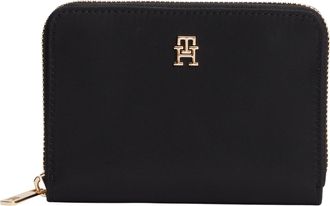Tommy Hilfiger Damen Th Icon Med Za Nylon Aw0aw17741 Geldbörse mit umlaufendem Reißverschluss, Black (Black)