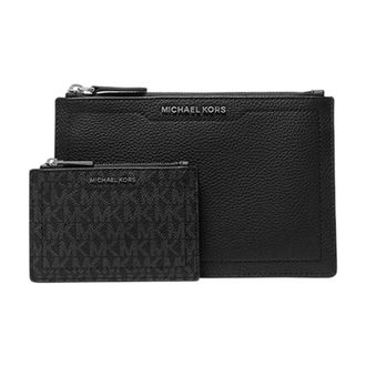 Michael Kors Femme, Accessoires, Noir, Taille: ONE Size Hudson Pebbled Leather Pouch Set