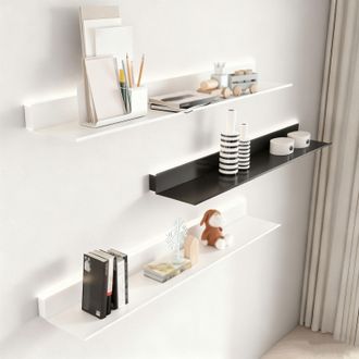 Generic Wandmontierte, schwebende Metallregale, mit integrierter LED-Beleuchtung mit Metallhalterungen Pflanzenregal/Bilderleiste f&uuml;rs Schlafzimmer for Wohnzi