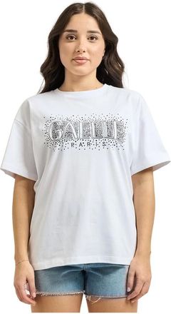 Ga&euml;lle Paris Femme, Tops, Blanc, Taille: 38 FR T-shirt avec logo en strass