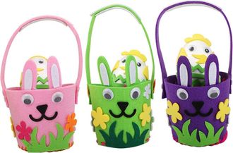 SOLUSTRE 1 Satz Osterkorb Aus Filz Ei Groß Urlaub Mädchen Süßer Tierkorb Hasenkorb Ostergeschenke Osterpräsente Für Easter Presents Osterkörbe Osterbonbonkorb 