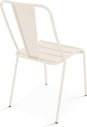 Oviala Stuhl aus Metall, elfenbeinfarben