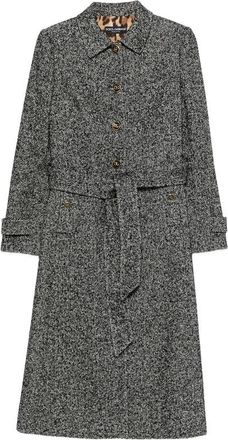 Dolce & Gabbana Herringbone-pattern Belted Single-breasted Coat
