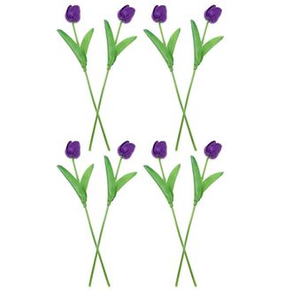 Valiclud K&uuml;nstliche Tulpen 8 St&uuml;ck Lebensecht Wirkende Fr&uuml;hlingsblumen aus Stoff in Violett Dekorative Kunstblumen f&uuml;r Wohndeko B&uuml;ro und Fensterbank