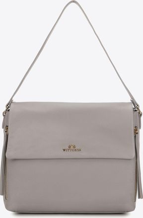 Wittchen Damen-Schultertasche aus Leder mit dekorativen Rei&szlig;verschl&uuml;ssen