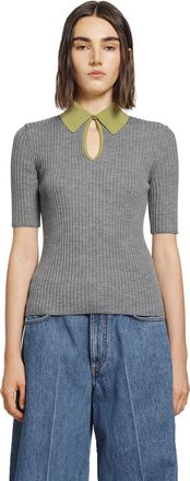 Jil Sander Lightweight Ribbed Wool Polo