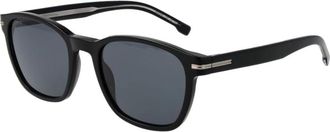 HUGO BOSS unisex, Accessoires, Noir, Taille: 52 MM Lunettes de soleil noires style Panto
