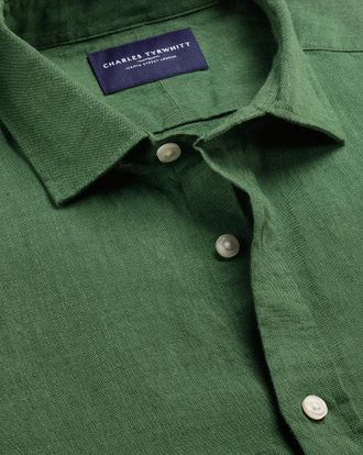 CHARLES TYRWHITT Reines Leinenhemd - Gr&uuml;n
