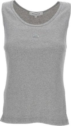 Maison Kitsun&eacute; Femme, Tops, Gris, Taille: 42 FR Top &agrave; d&eacute;coupe