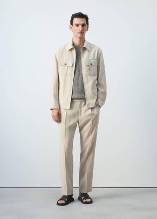 Mango Veste modal coupe regular avec poches ivoire - Homme - XXL - MANGO MAN