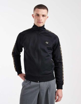 Fred Perry Veste de surv&ecirc;tement &agrave; bande contrastante - Noir