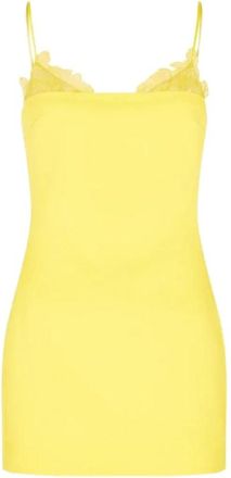 DAVID KOMA David Koma, Femme, Robes, Jaune, Taille: 36 FR Lace Trim Detail Mini Dress