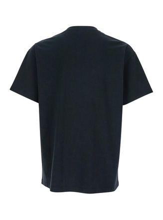 Givenchy Mens T-Shirt With Logo Patch, Black Cotton T-Shirts And Polos